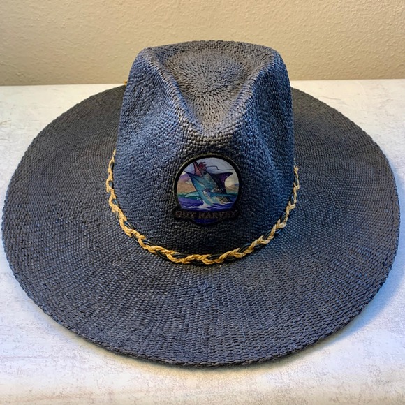 Guy Harvey | Accessories | Guy Harvey Mens Navy Blue Straw Sun Hat ...